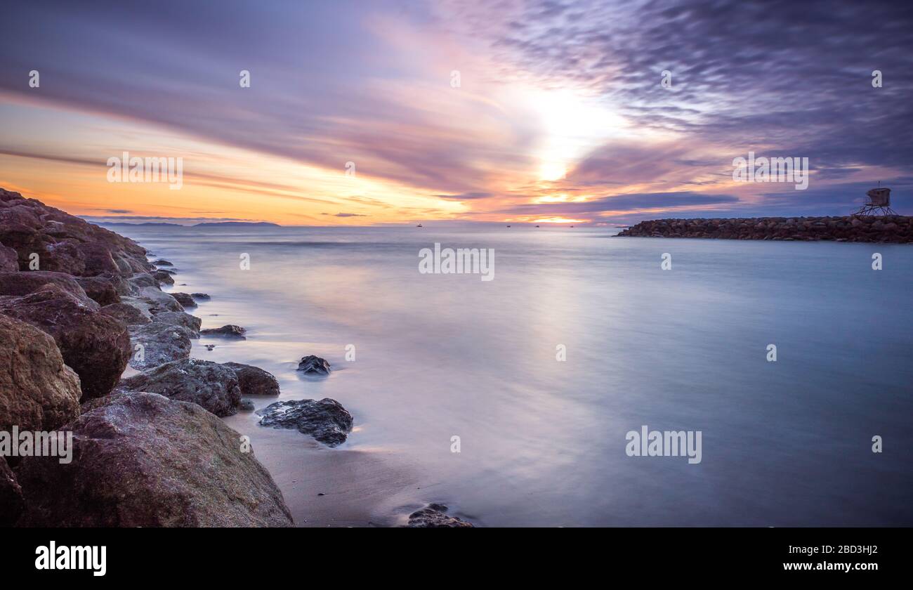 Beautiful sunset over long jetty hi-res stock photography and images ...