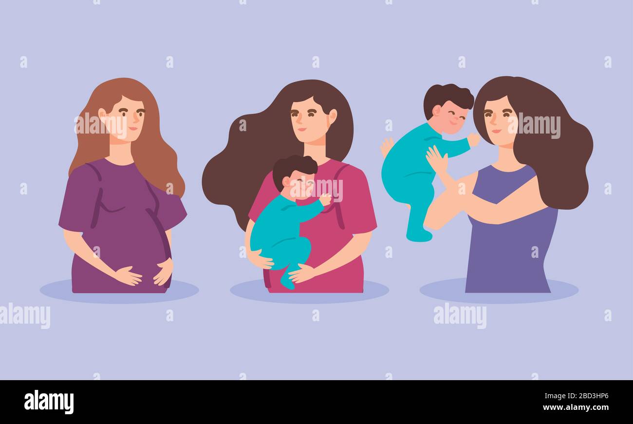 Pregnant women group Stock Vector Images - Alamy