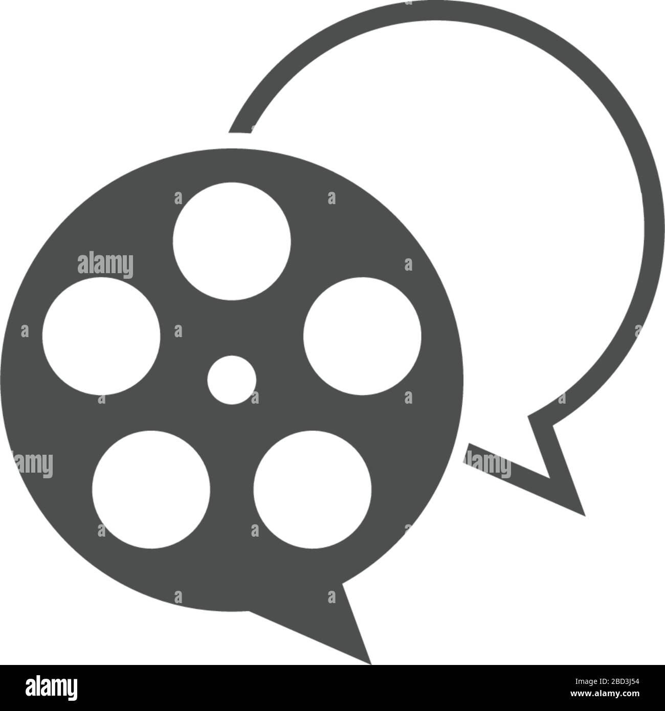 Bubble talk with film reel logo and play icon Stock Vector Image & Art ...