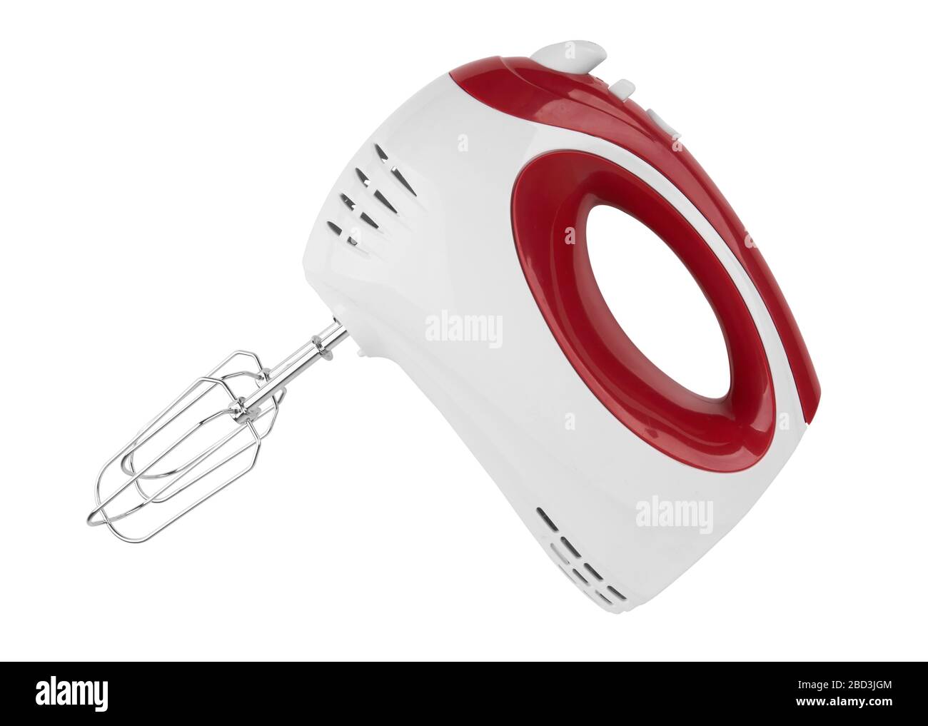 Electrical hand mixer and dishware isolated on a white background Stock ...