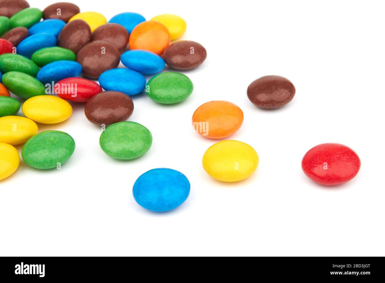 colorful chocolate buttons isolated on a white background Stock Photo ...