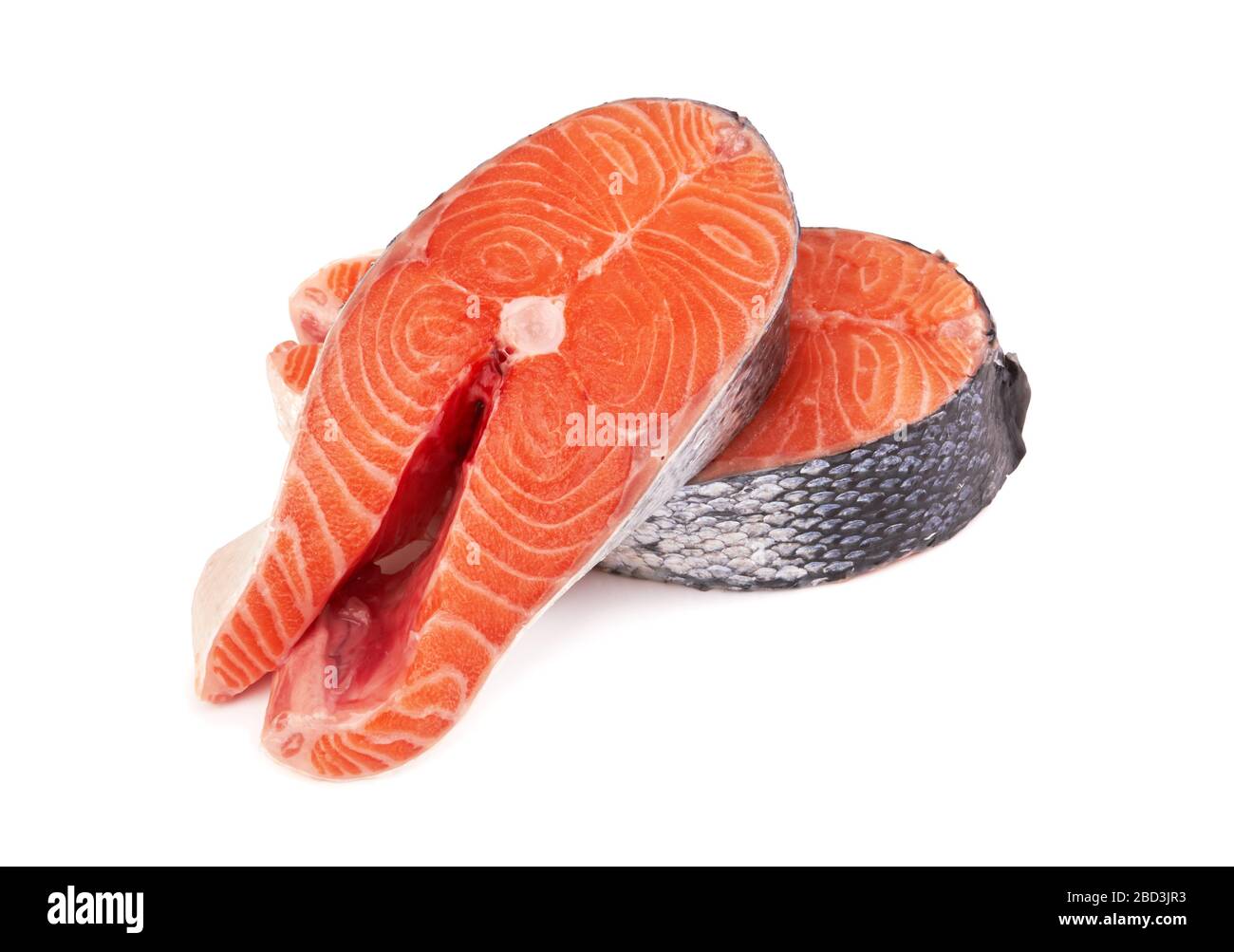 Cooking delicious red salmon steak Cut Out Stock Images & Pictures - Alamy