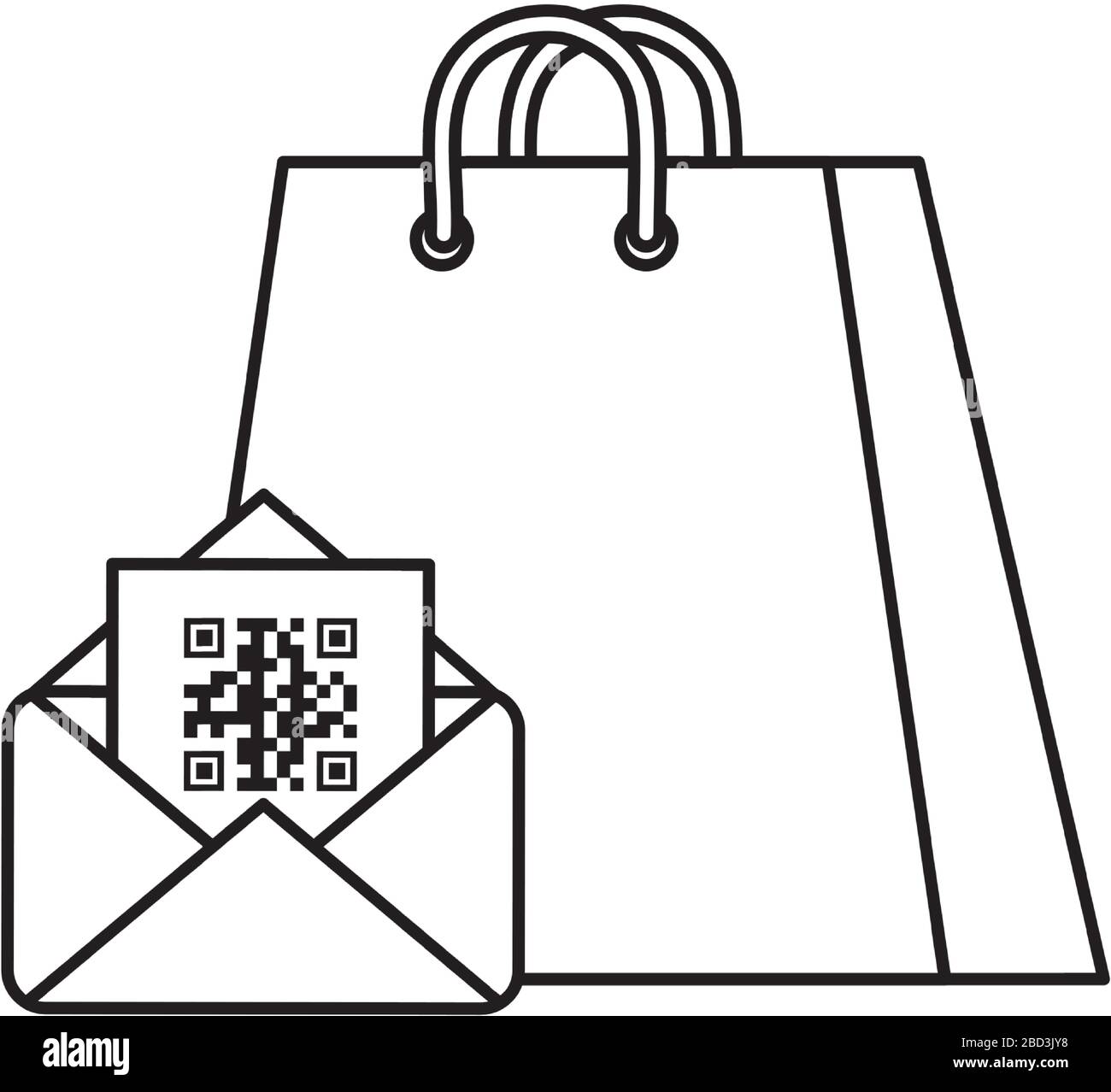 qr code inside envelope and bag vector design Stock Vector Image & Art ...