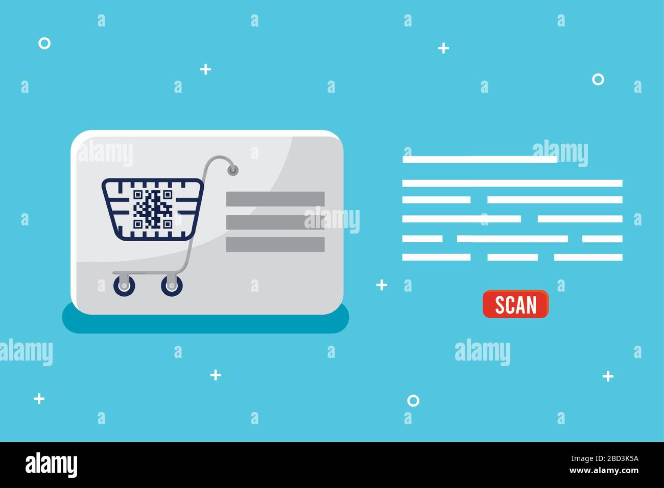 bar code inside shopping cart vector design Stock Vector Image & Art ...