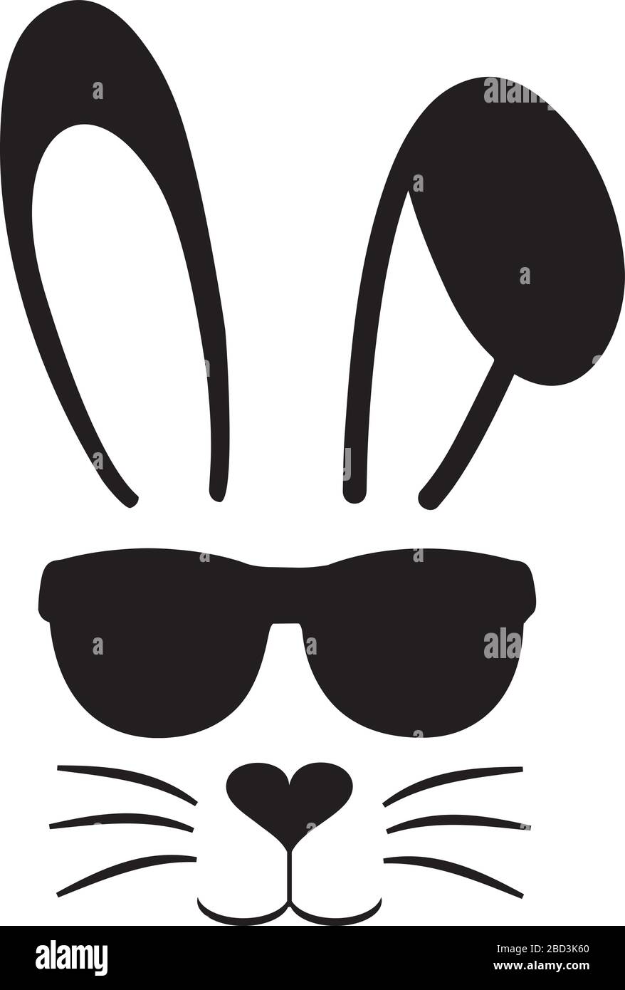 Bunny With Heart Glasses Clipart