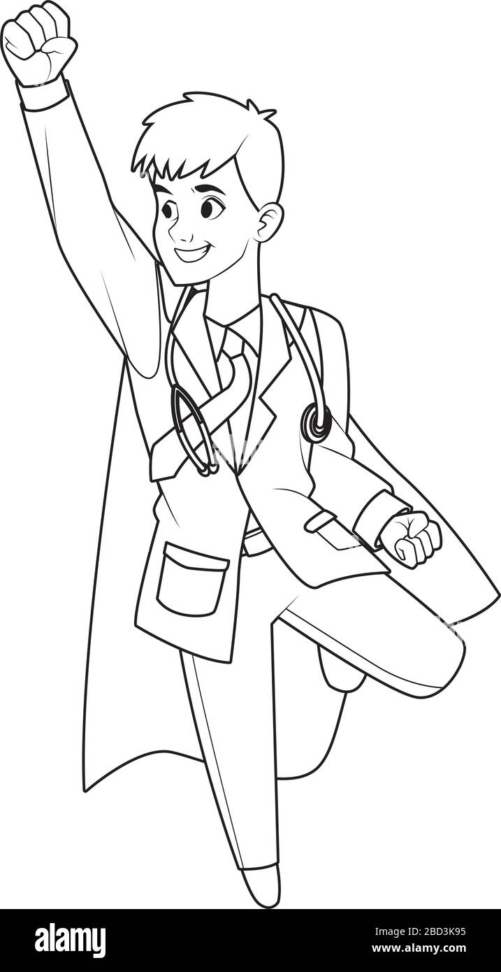super doctor flying comic character Stock Vector Image & Art - Alamy