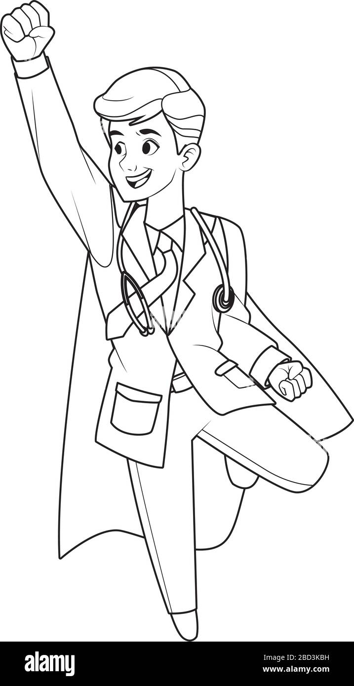 super doctor flying comic character Stock Vector Image & Art - Alamy