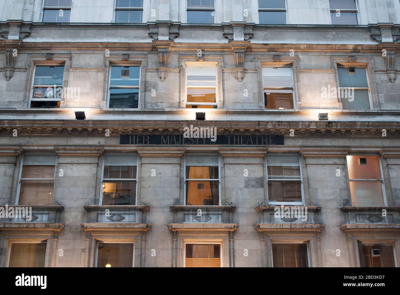Illuminated Classical Facade Elevation Windows Architecture of Building ...