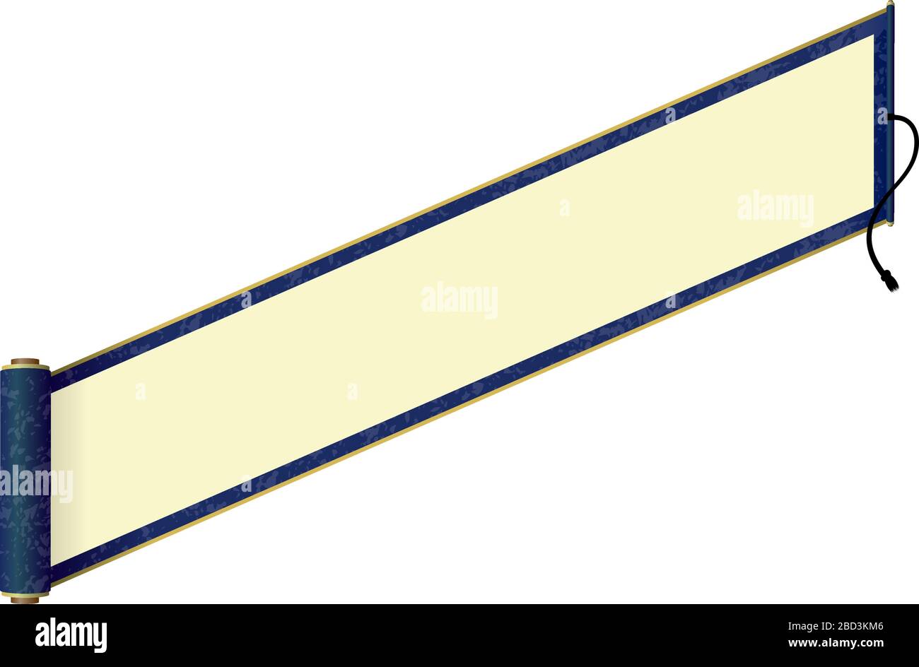 Japanese traditional scroll paper vector illustration / blue Stock ...