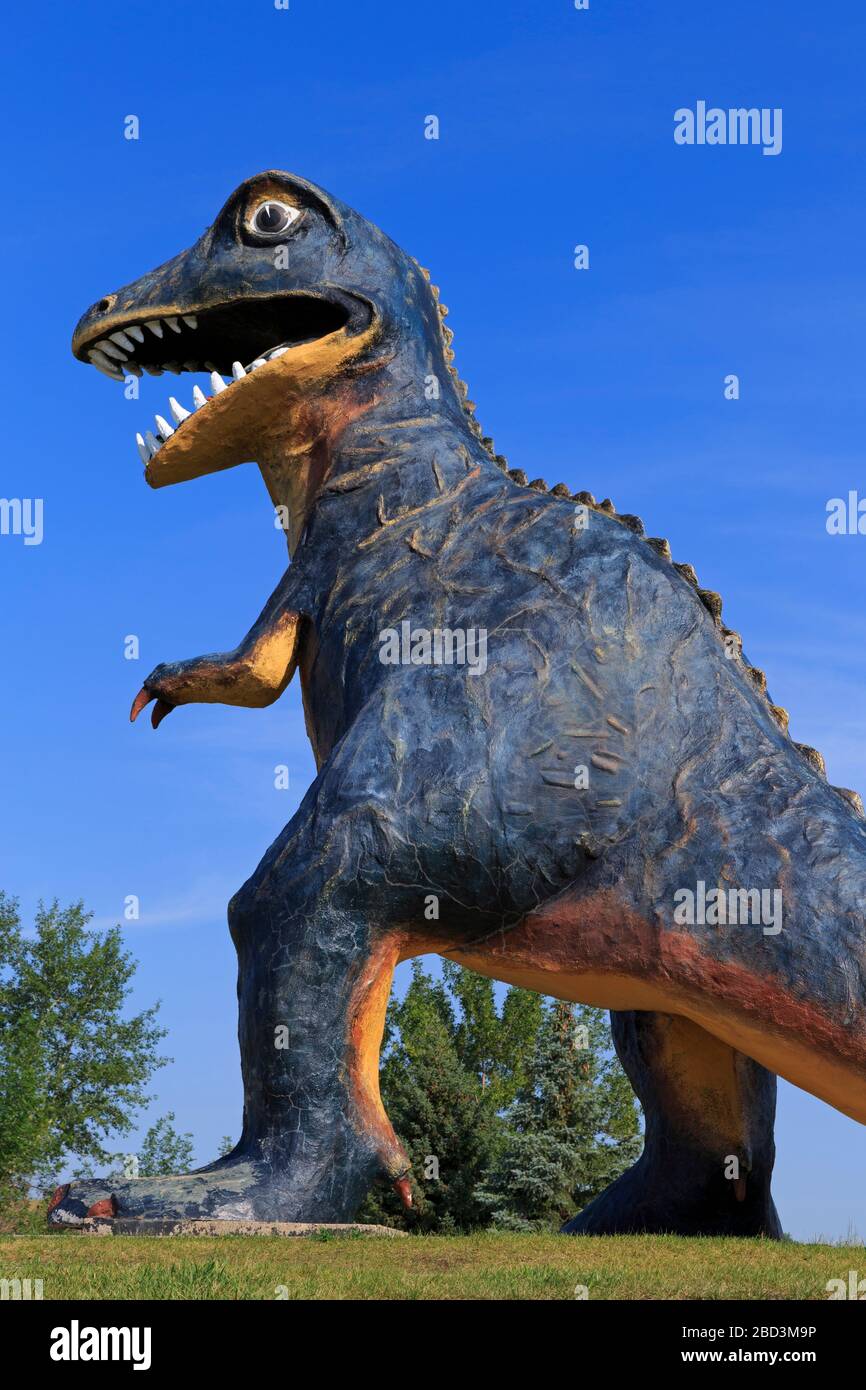 Dinosaur in Spray Park, Drumheller, Alberta, Canada Stock Photo - Alamy