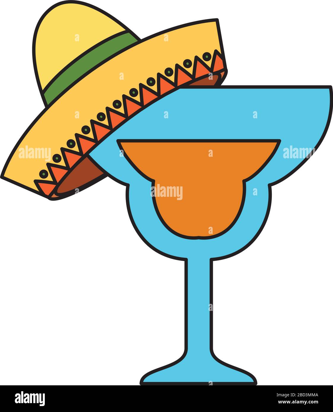 Isolated mexican cocktail with hat vector design Stock Vector Image ...