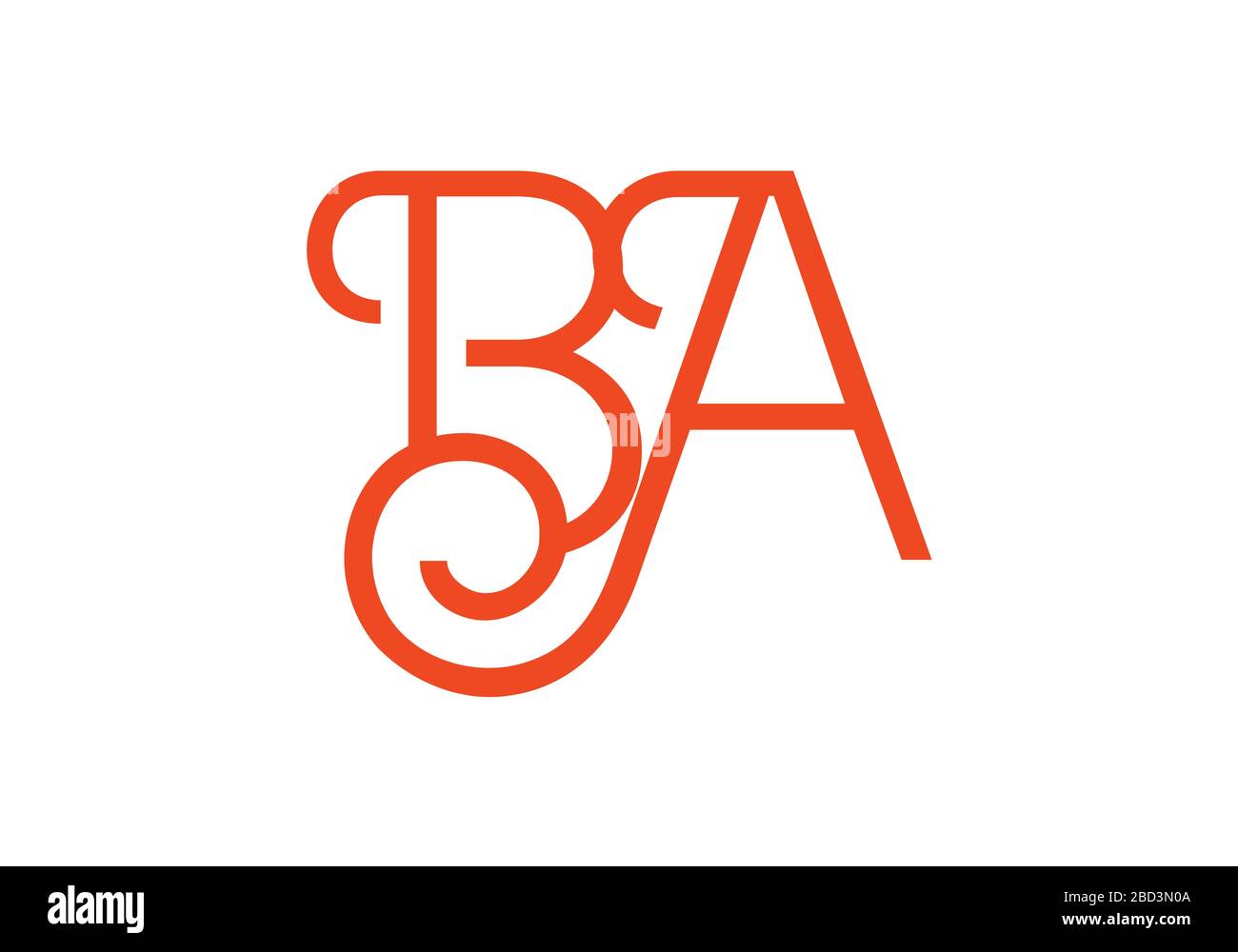 B A Initial Letter Logo design vector template, Graphic Alphabet Symbol ...