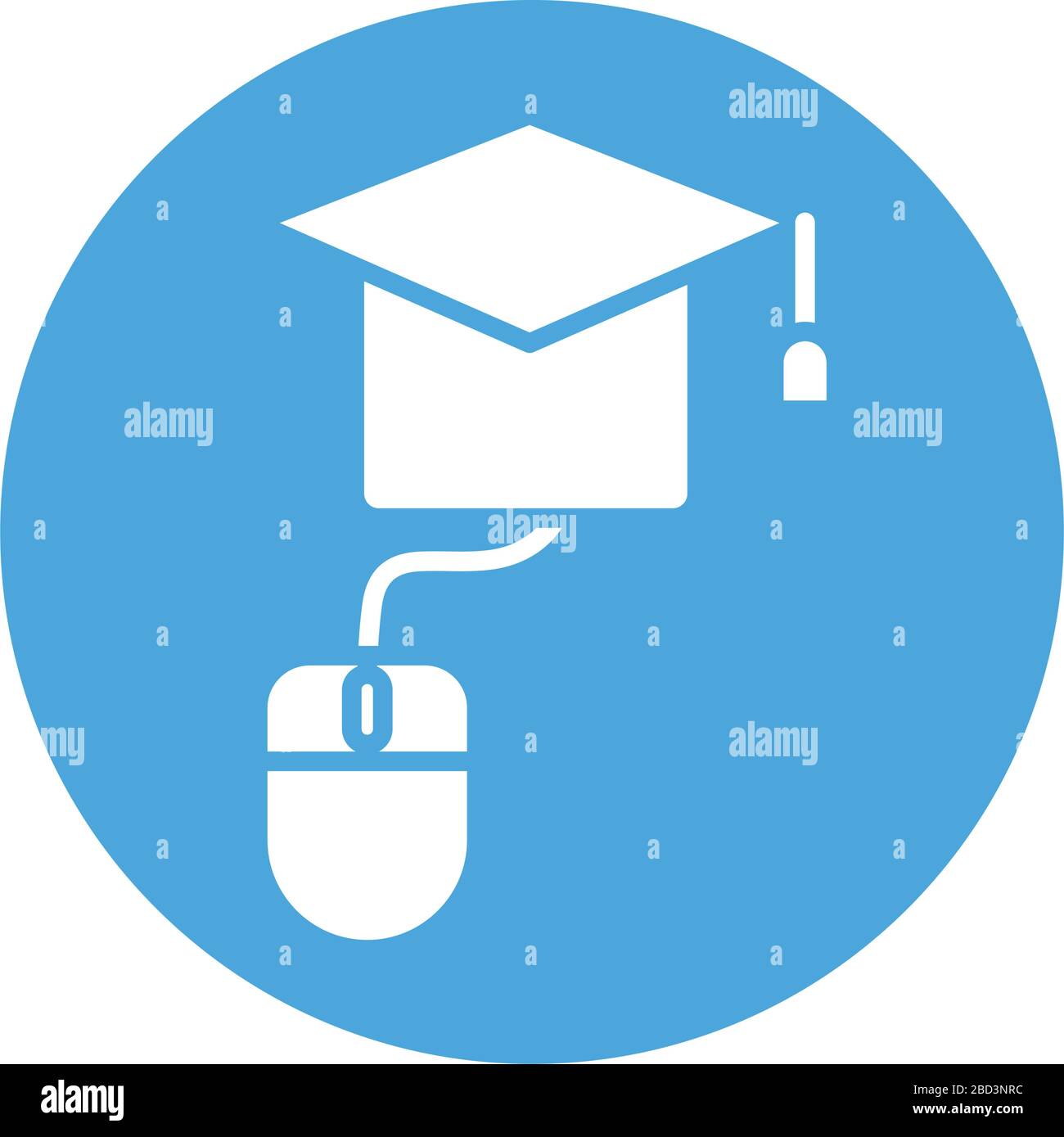 hat graduation with mouse block style icon Stock Vector Image & Art - Alamy