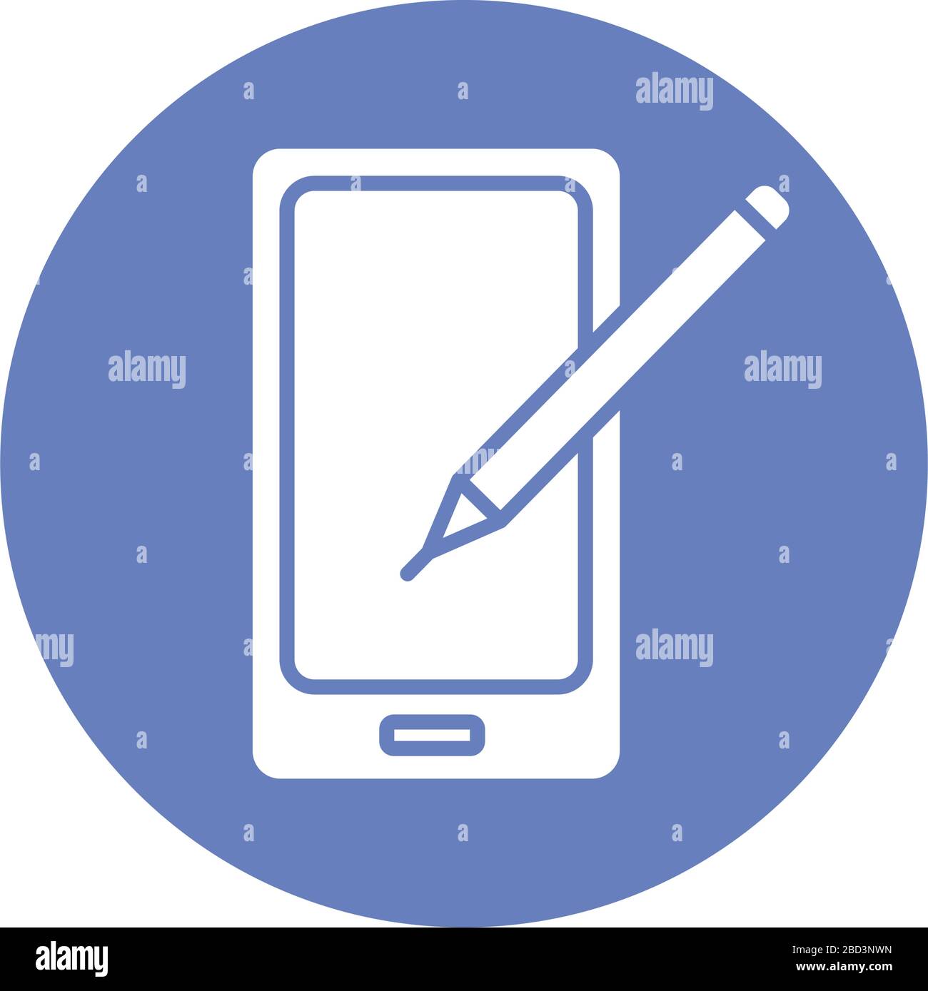 smartphone with pencil block style icon Stock Vector Image & Art - Alamy