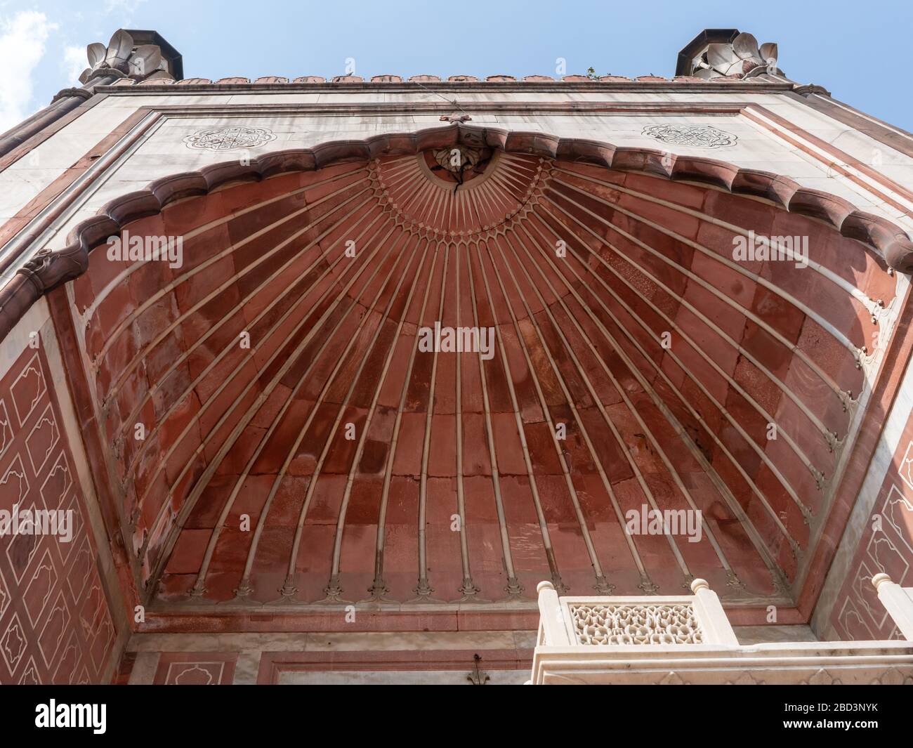 a close up view of the front of jama masjid mosque in old delhi Stock ...