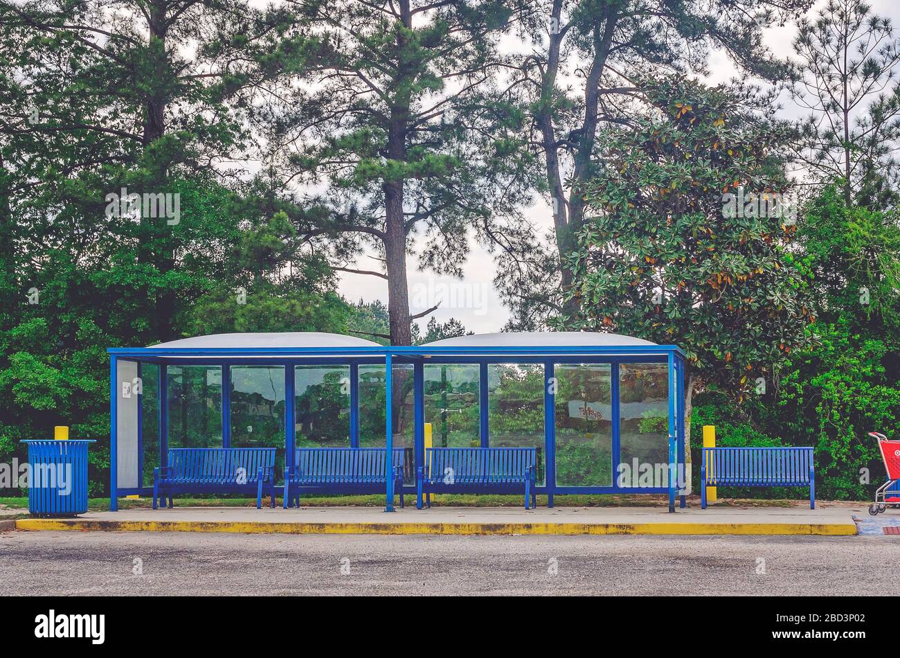 Empty bus stop no buses or people covid 19 hi-res stock photography and ...