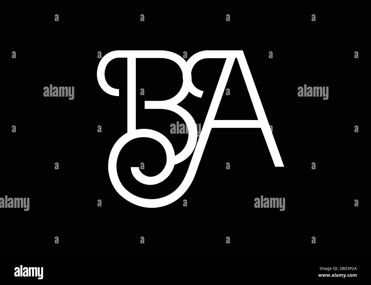 B A Initial Letter Logo design vector template, Graphic Alphabet Symbol ...