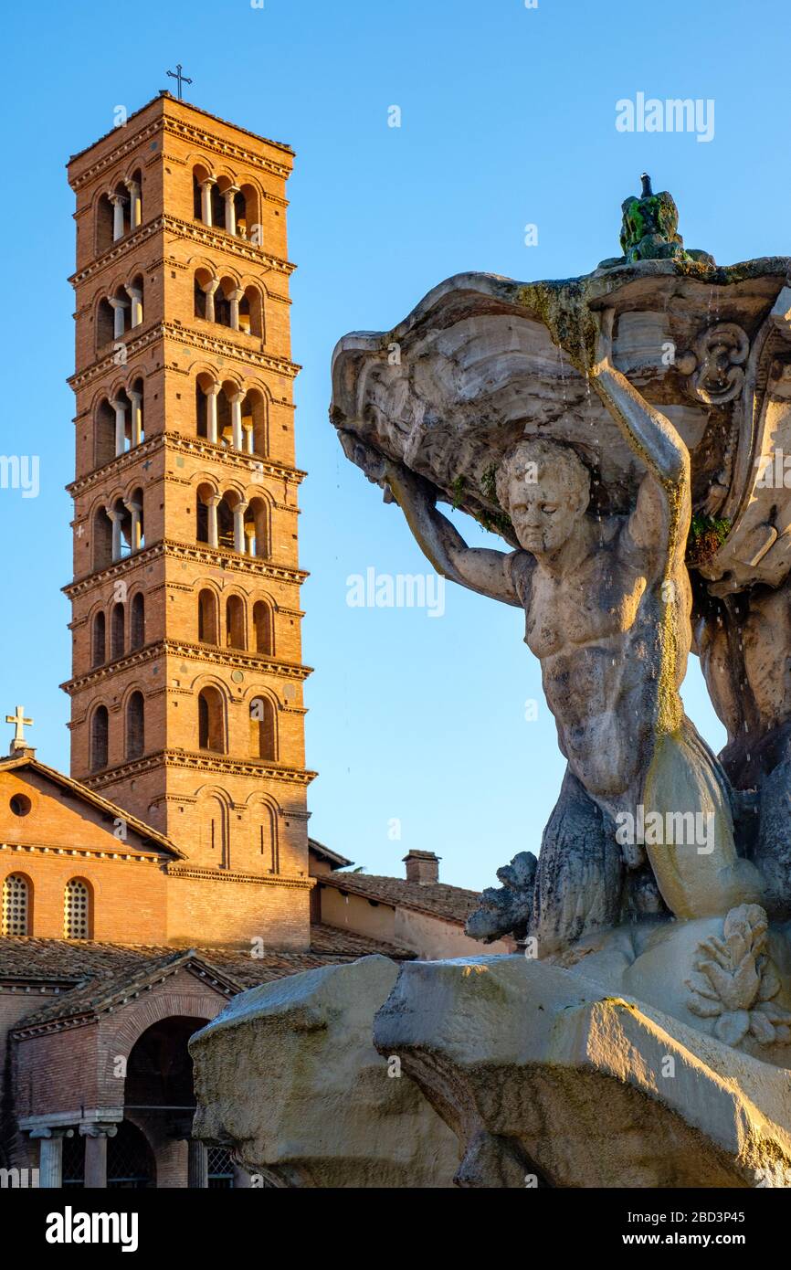Fountain of the Tritons (Fontana dei Tritoni) and Basilica of Saint ...