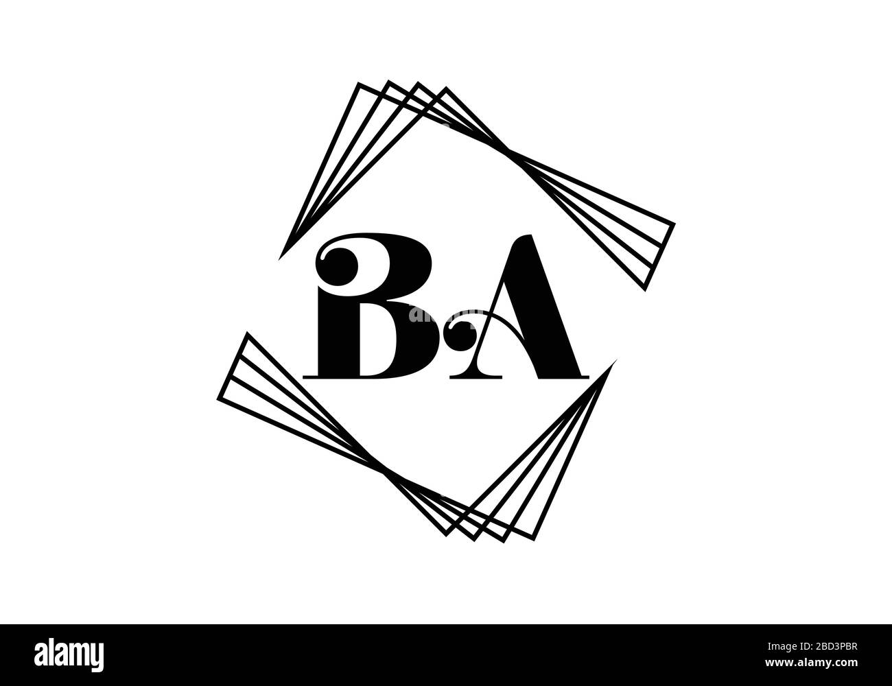 B A Initial Letter Logo design vector template, Graphic Alphabet Symbol ...