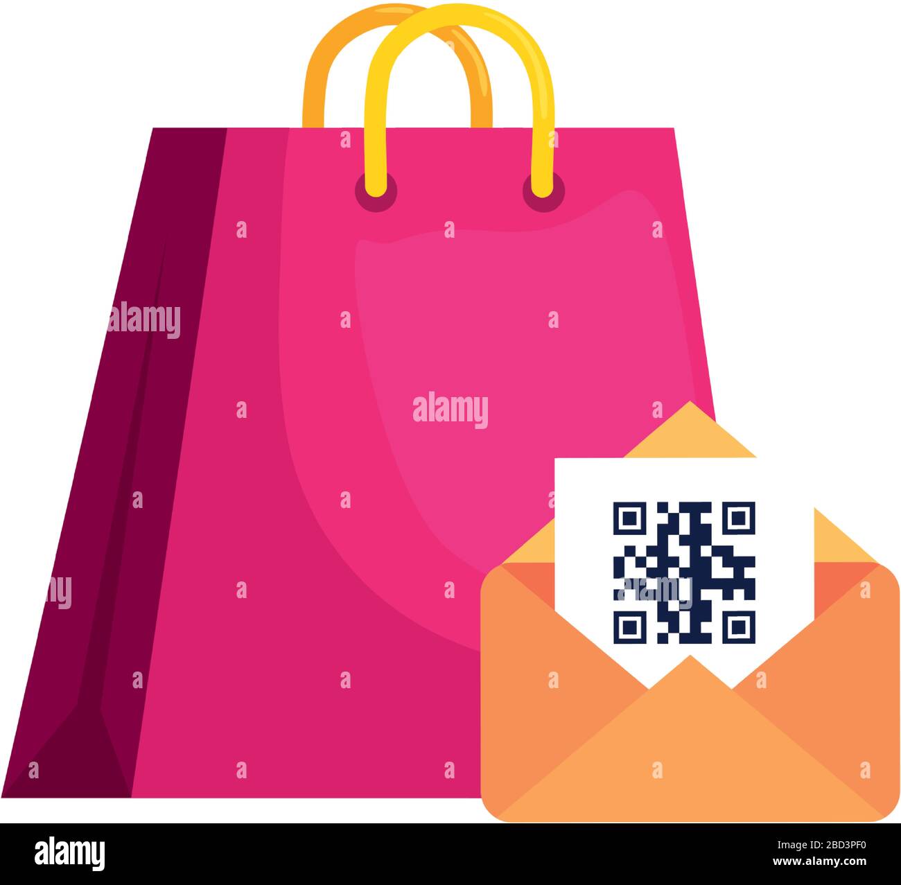 qr code inside envelope and bag vector design Stock Vector Image & Art ...