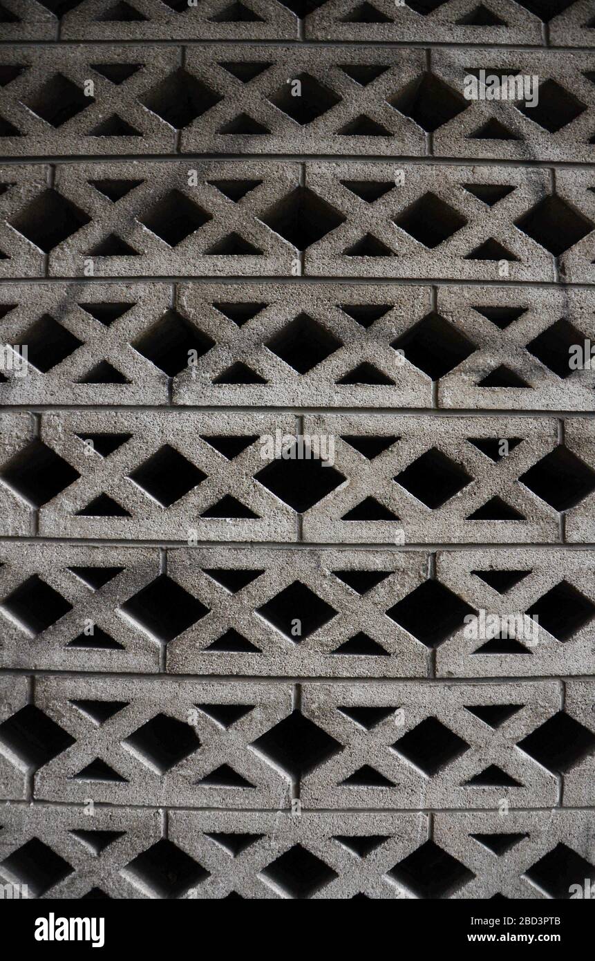 Concrete geometry pattern on side of construction project in city Stock ...
