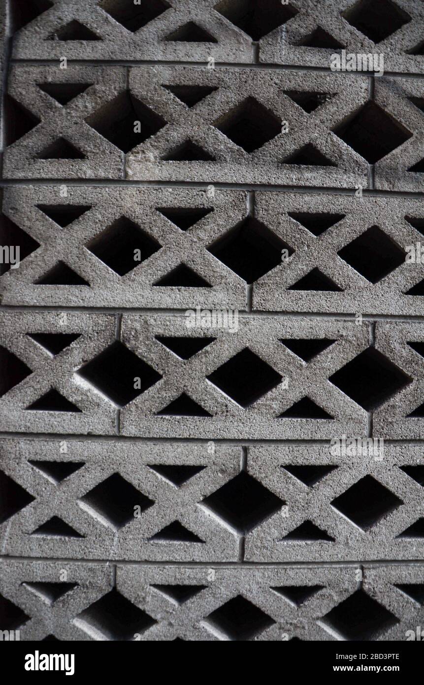 Concrete geometry pattern on side of construction project in city Stock ...