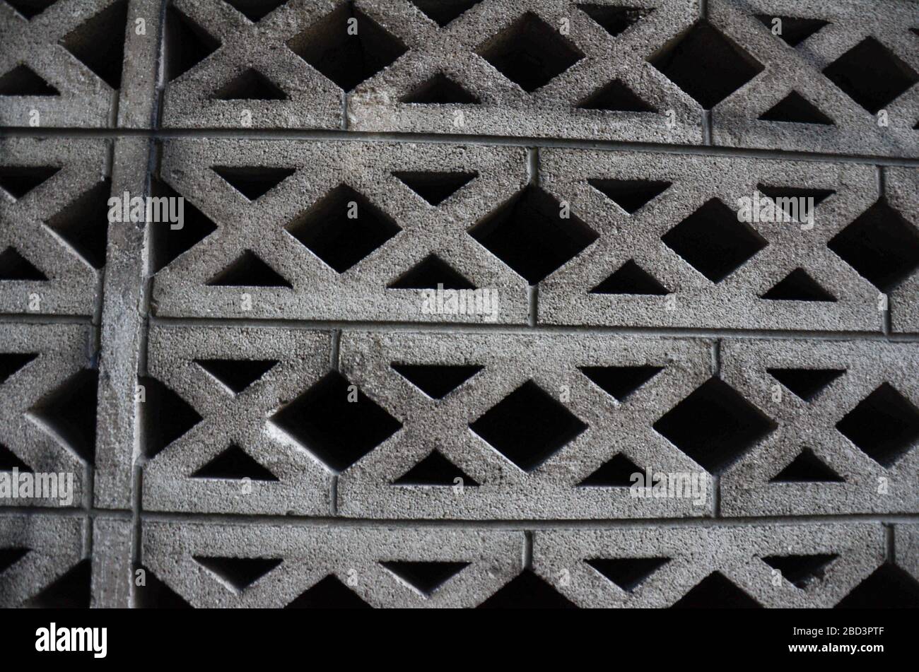 Concrete geometry pattern on side of construction project in city Stock ...