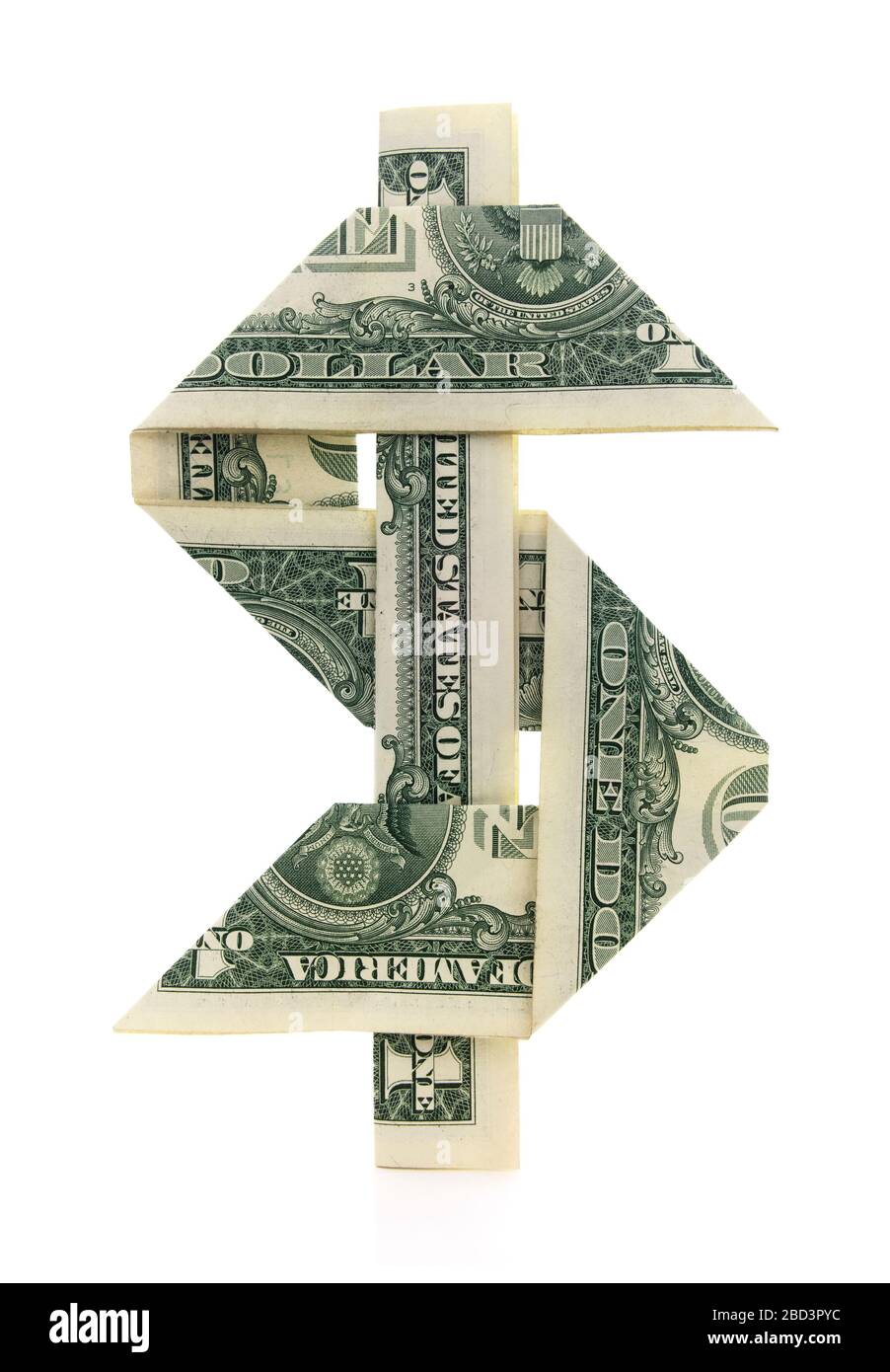 Isolated Origami Dollar Sign Symbol On A White Background Stock Photo ...