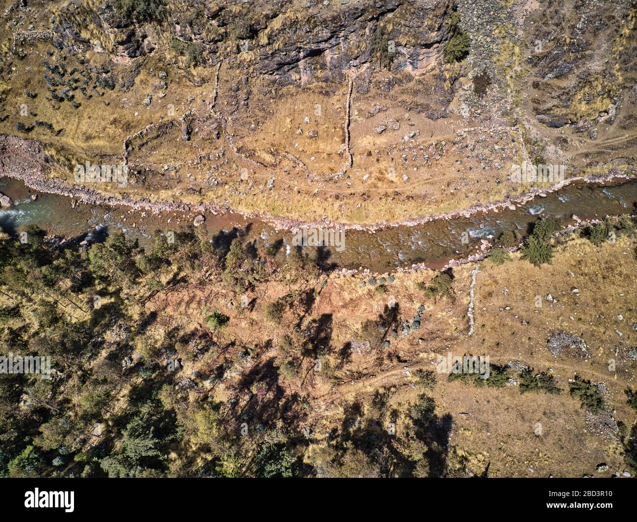 Aerial view of mountain river in Andes, Peru Stock Photo - Alamy