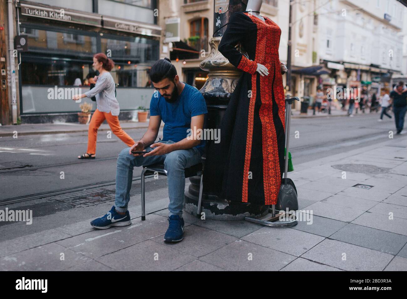 ISTANBUL TURKEY - August 2019: Subway metro . Street trading in ...