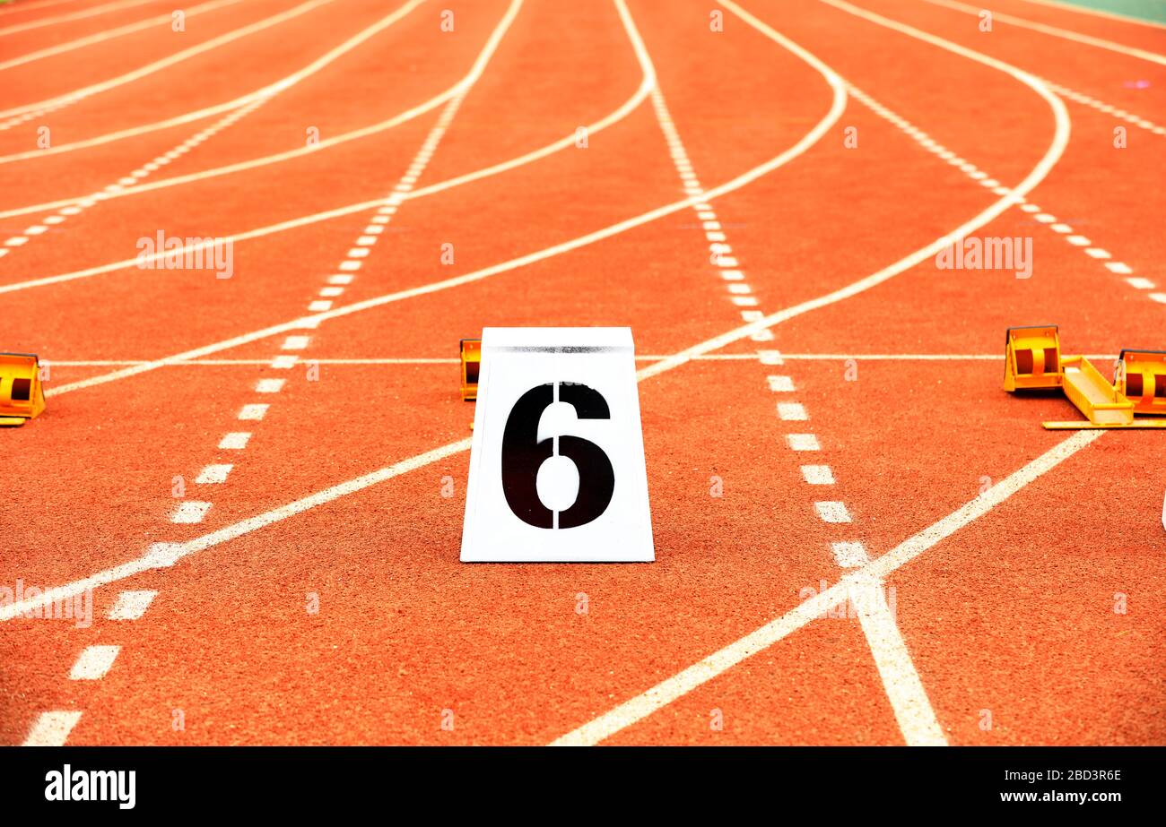 Starting blocks in the playground Stock Photo - Alamy