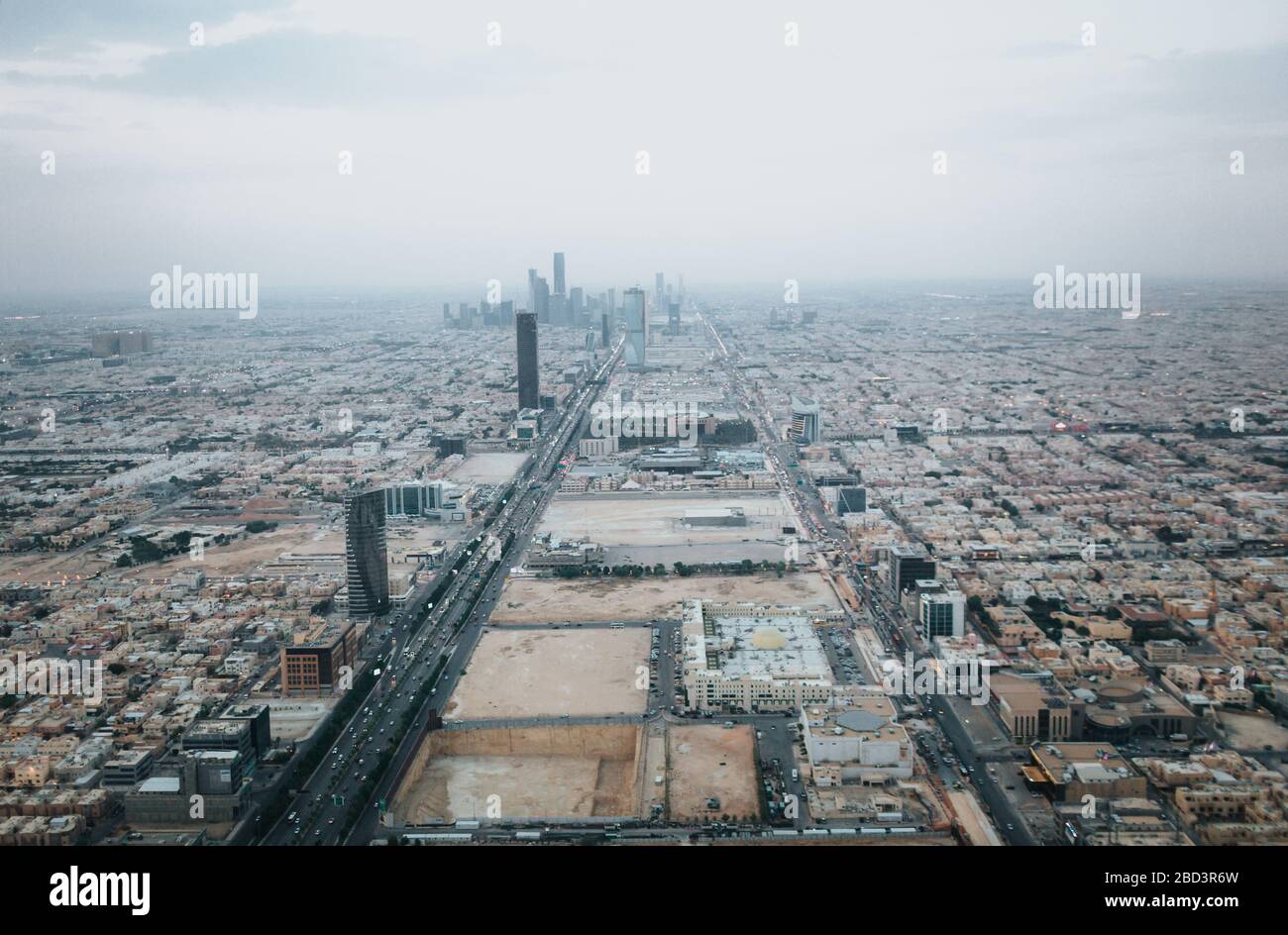 Skyline view at Riyadh in direction of King Abdullah Financial District ...