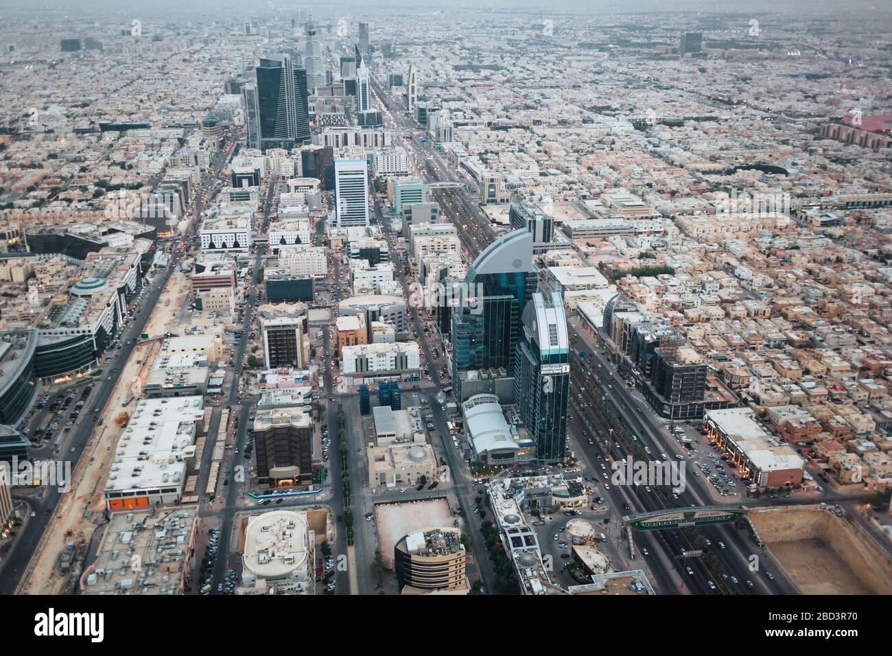 Aerial view of Riyadh downtown at the evening Stock Photo - Alamy