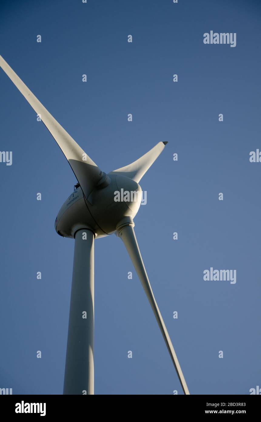 Brooklyn wind turbine on sunny, windy day in wellington new zealand ...