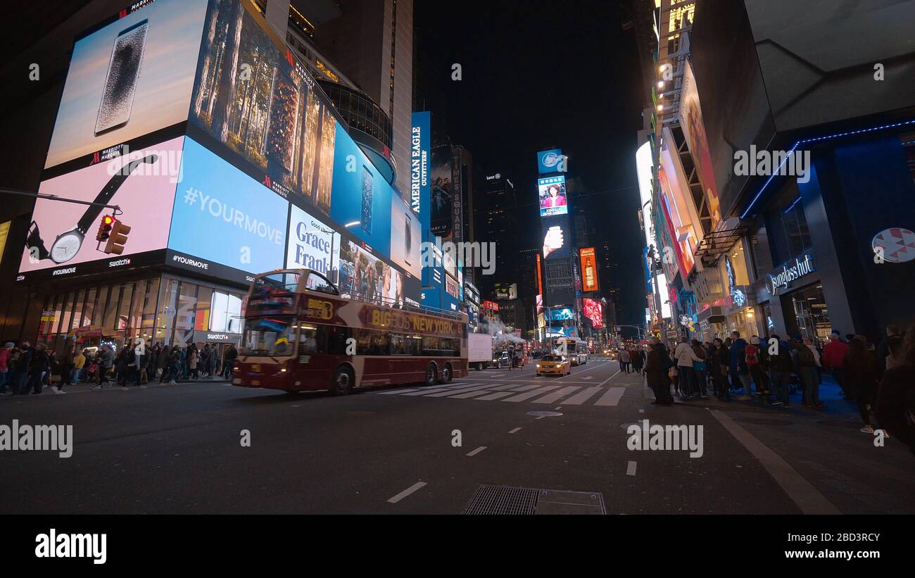 Famous Times Square in Manhattan New York - main tourist attraction ...