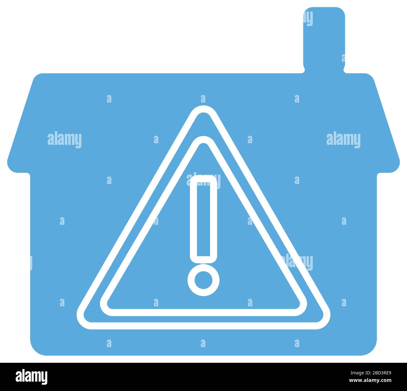 house with alert symbol line style icon Stock Vector Image & Art - Alamy