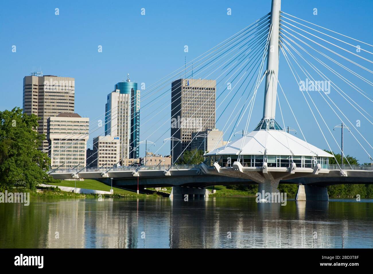 Esplanade Riel Pedestrian Bridge, Winnipeg, Manitoba, Canada Stock ...