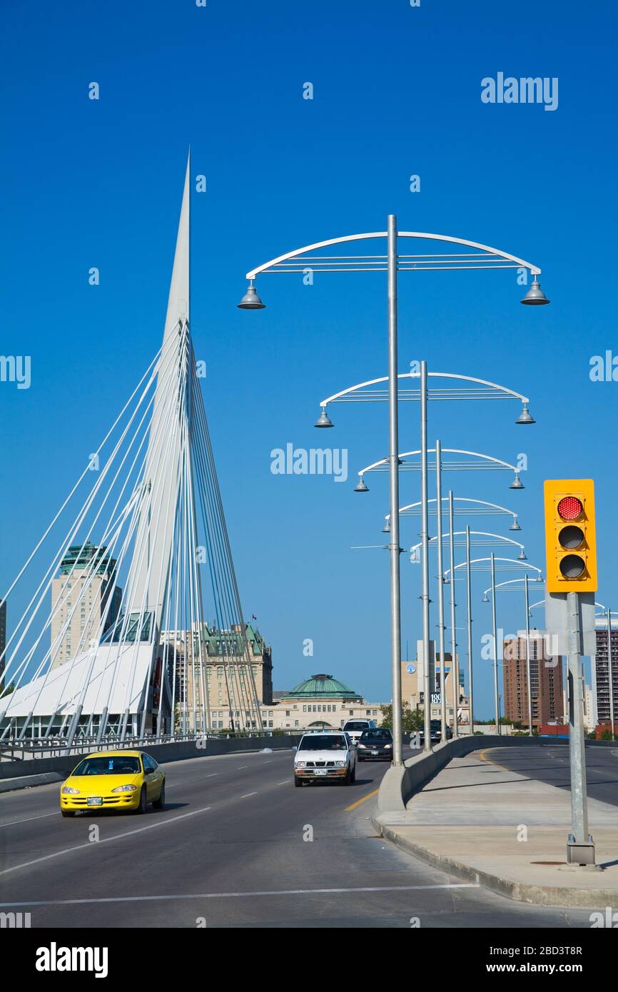 Esplanade Riel Pedestrian Bridge, Winnipeg, Manitoba, Canada Stock ...