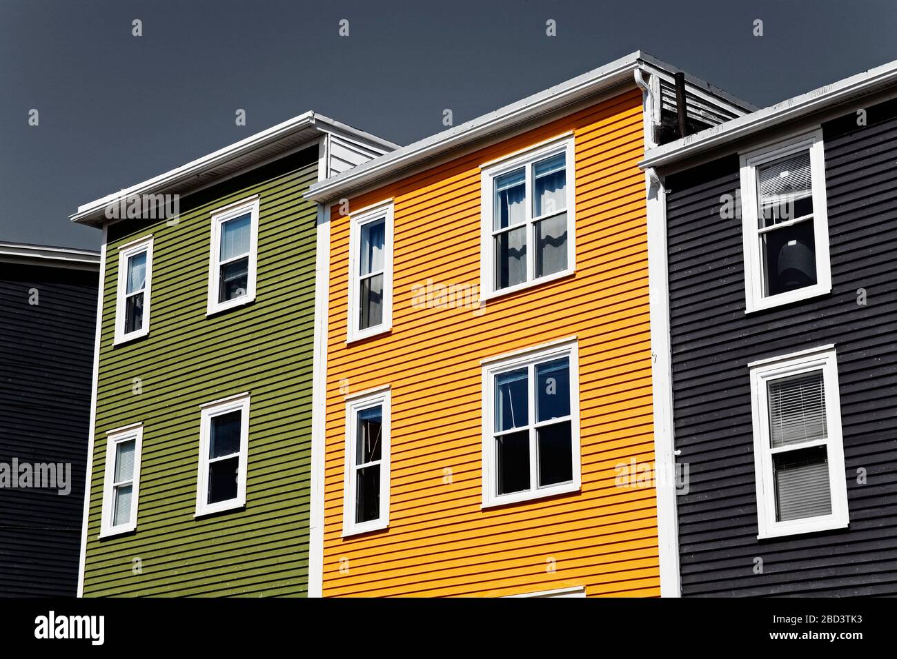 Colorful houses in St. John's City, Newfoundland, Canada Stock Photo ...