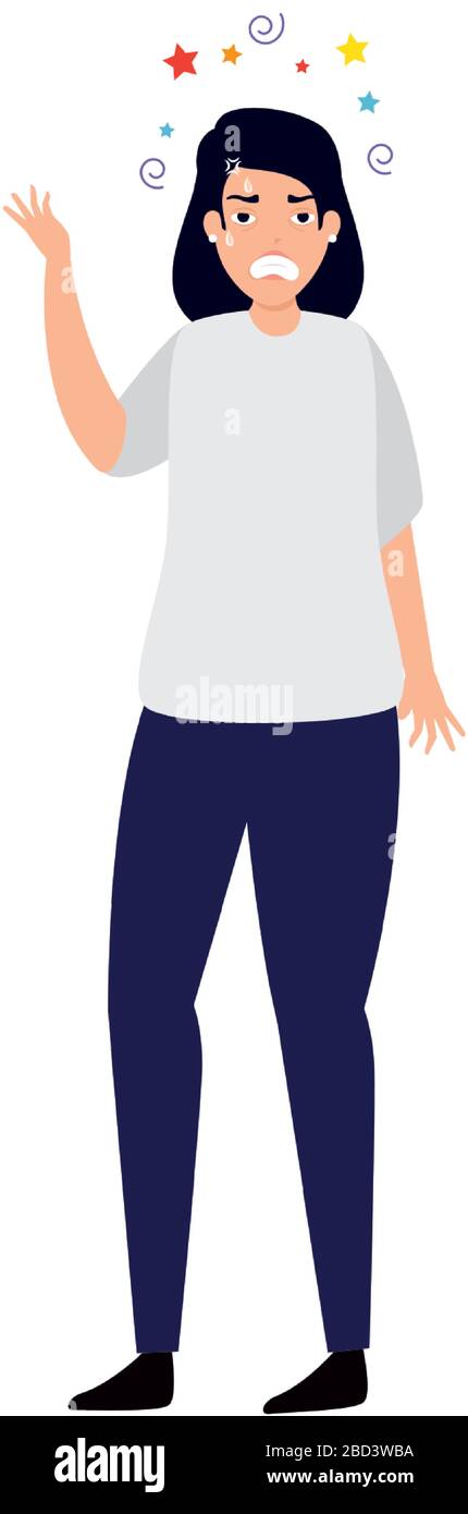 woman with stress attack icon Stock Vector Image & Art - Alamy