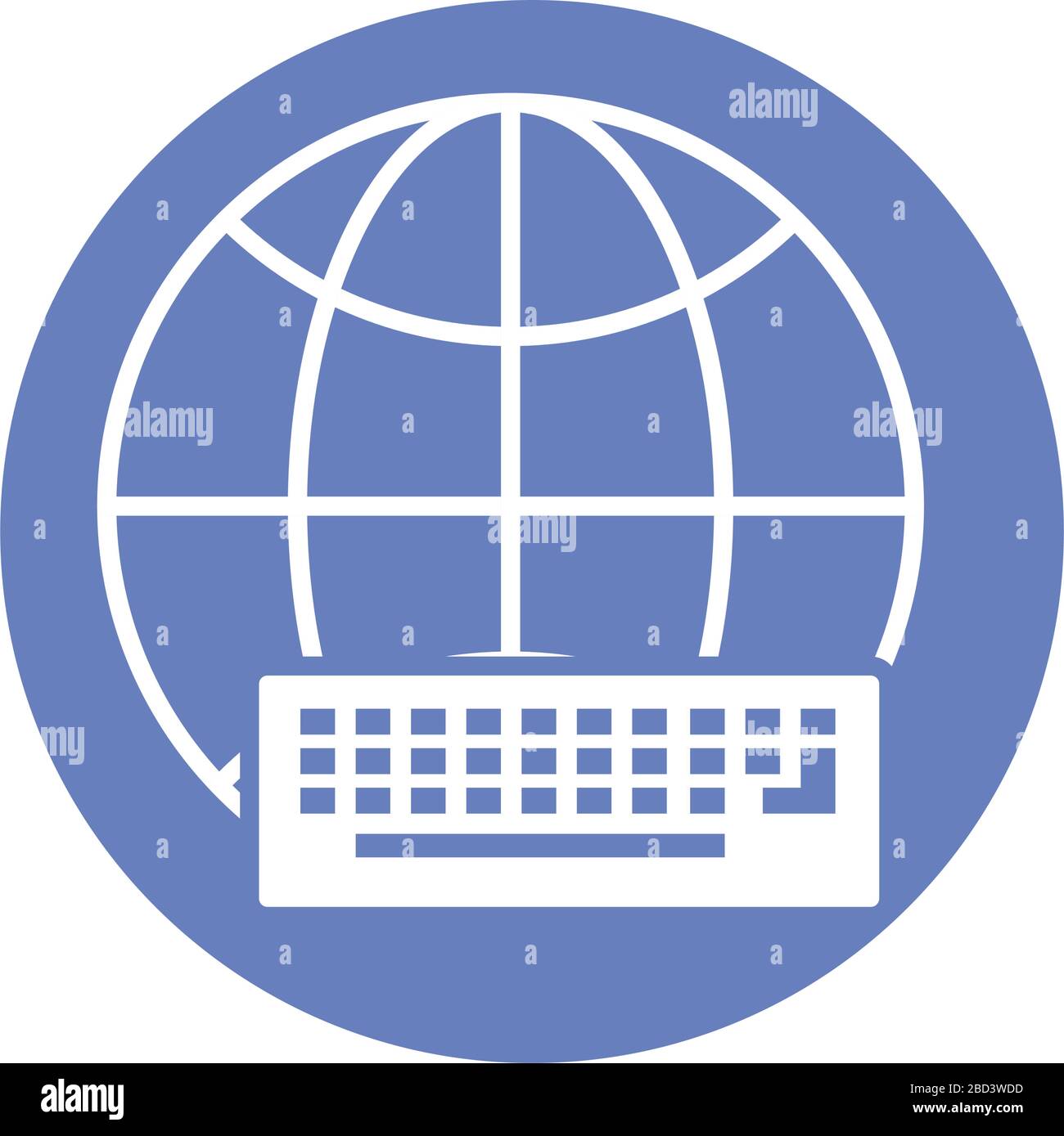 sphere browser with keyboard block style icon Stock Vector Image & Art ...