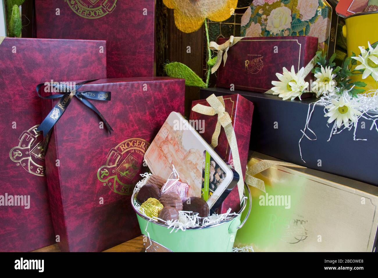 Window display in Rogers Chocolate Store, Victoria, Vancouver Island ...