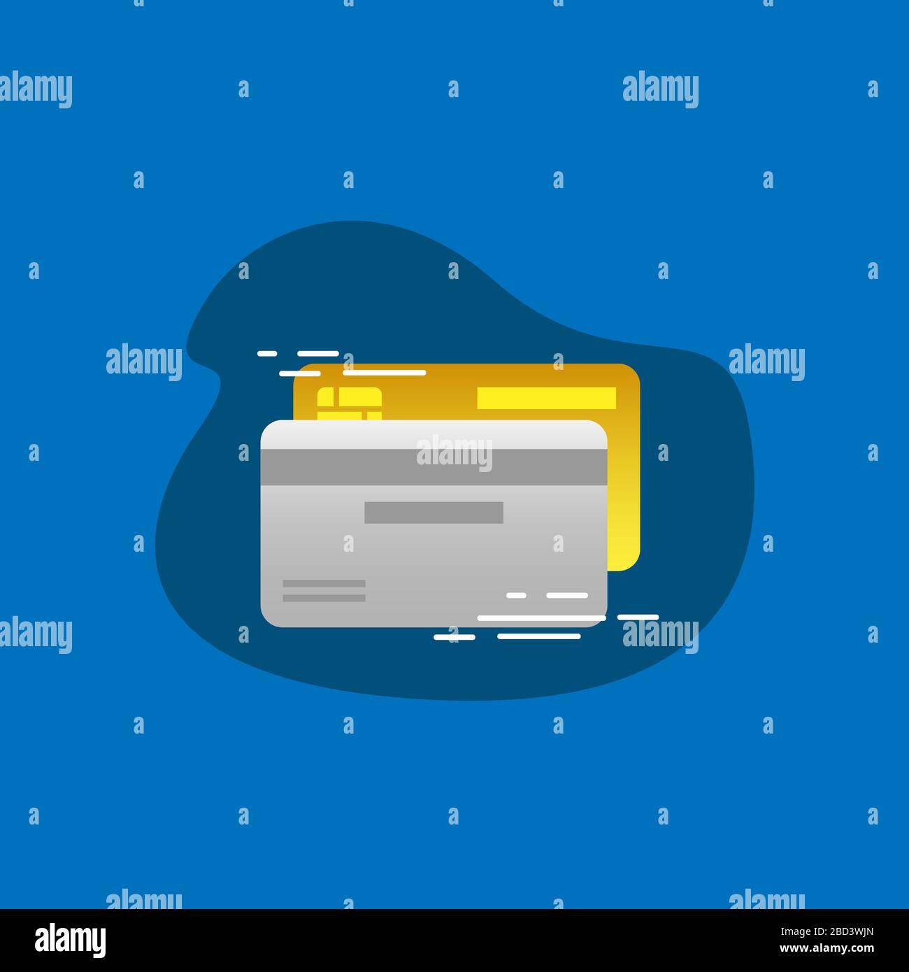 Illustration debit or credit card on abstract background for technology ...