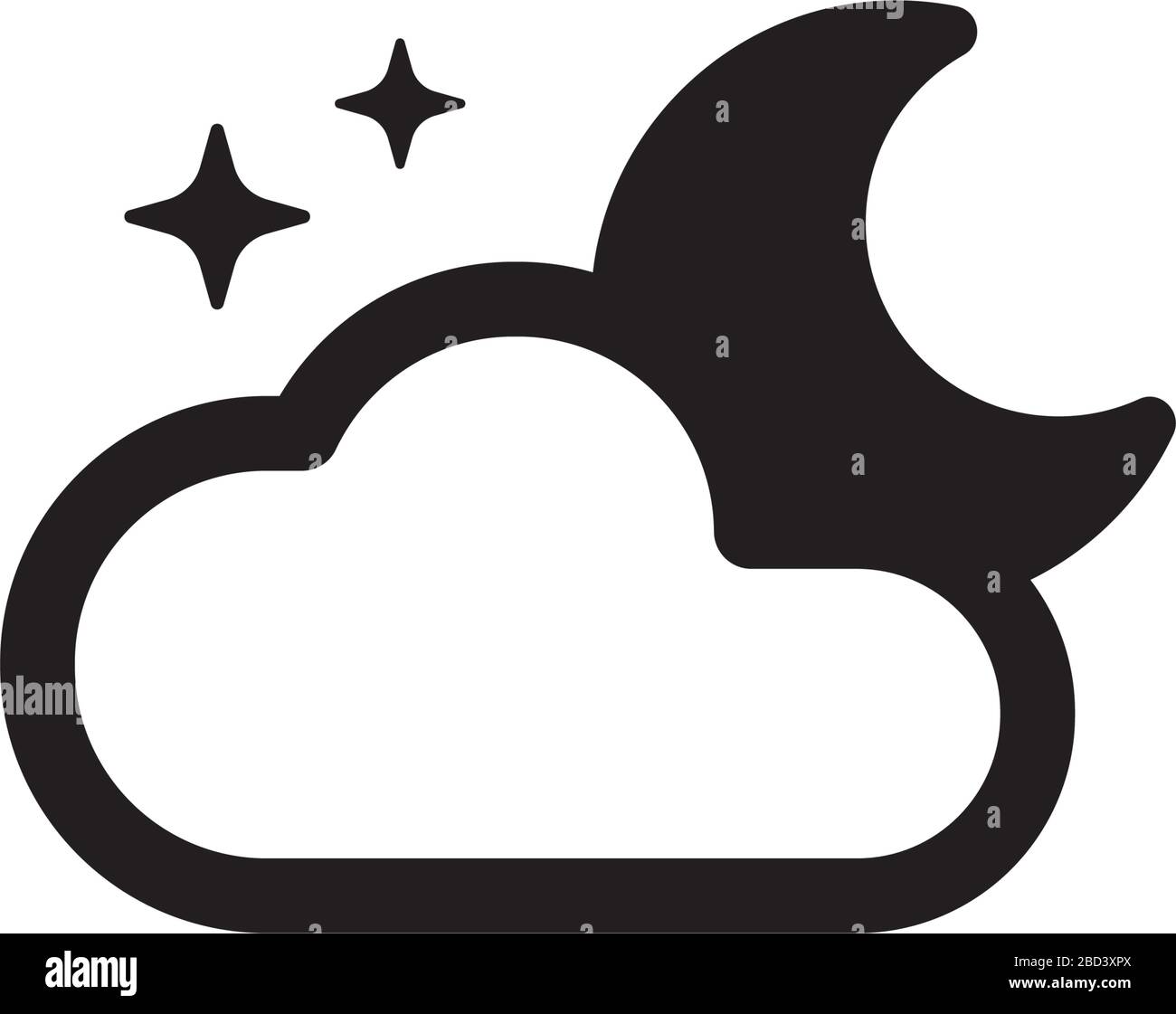 Weather icon ( night) / ( moon and cloud Stock Vector Image & Art - Alamy