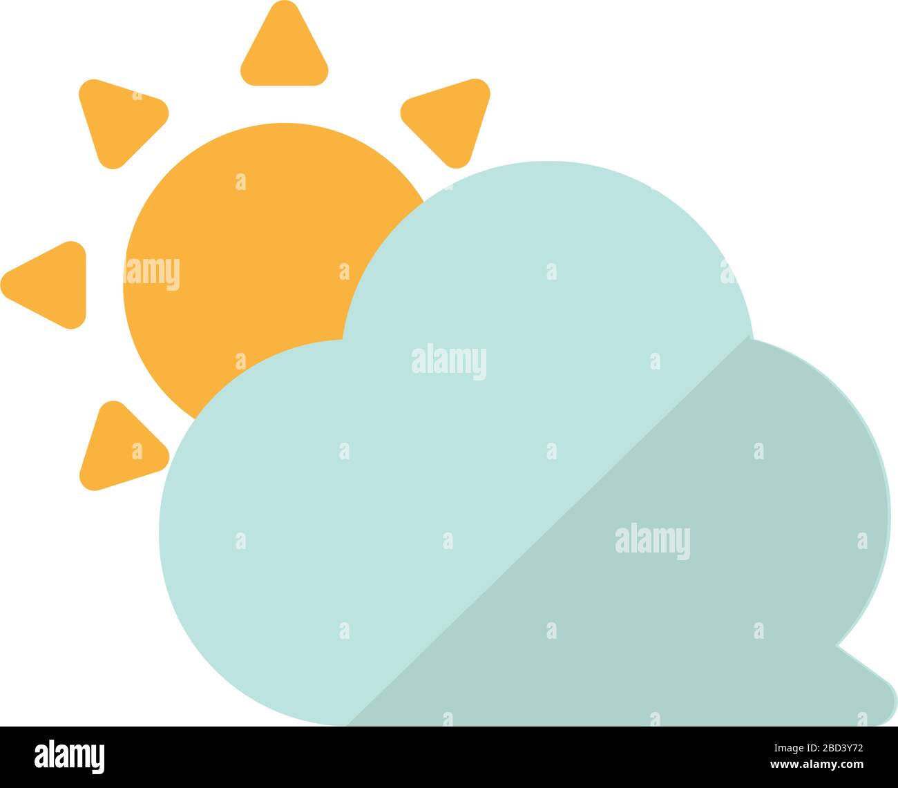 Cloud sun flat color Stock Vector Images - Alamy