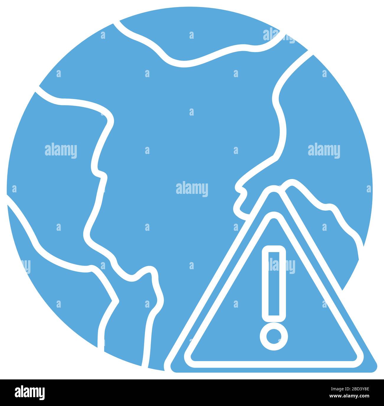 world planet earth with alert symbol line style icon Stock Vector Image ...