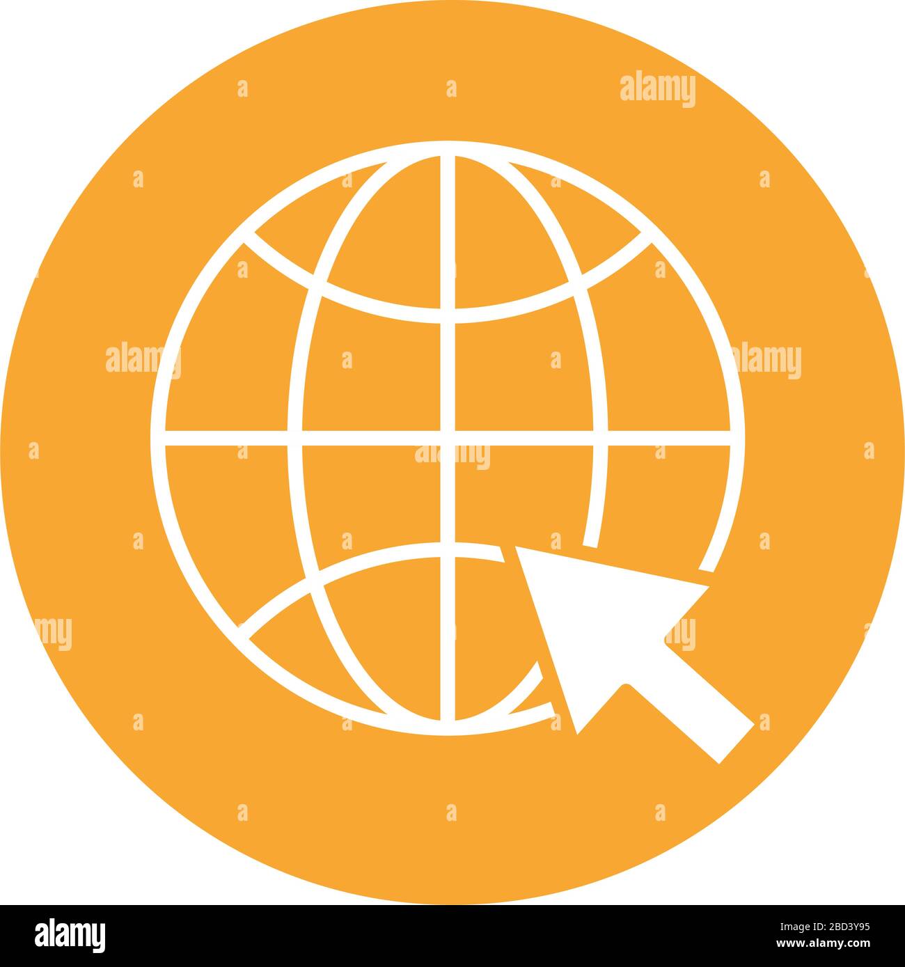 sphere browser with mouse pointer block style icon Stock Vector Image ...