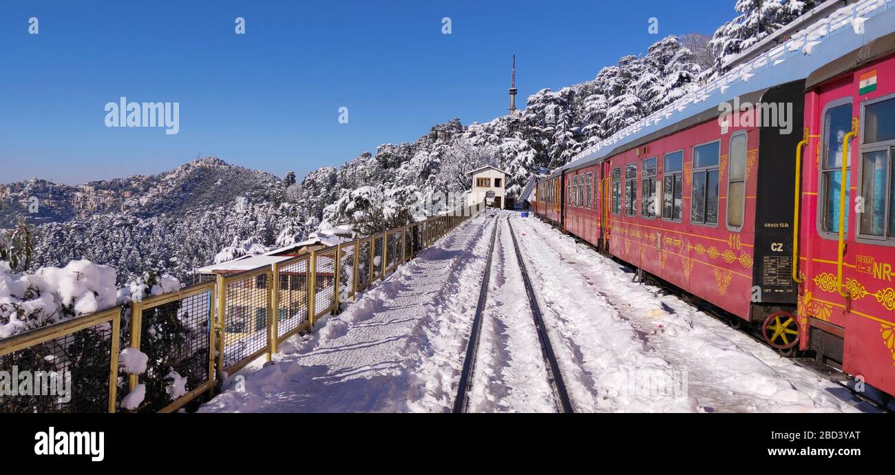 Beautiful Indian Railway after Snowfall Stock Photo - Alamy