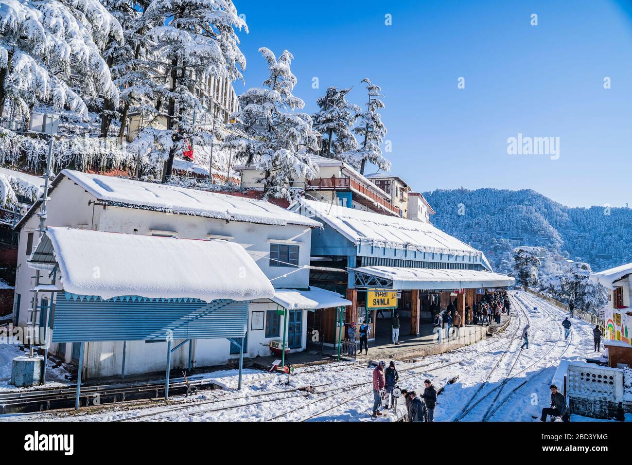 Beautiful Indian Railway after Snowfall Stock Photo - Alamy