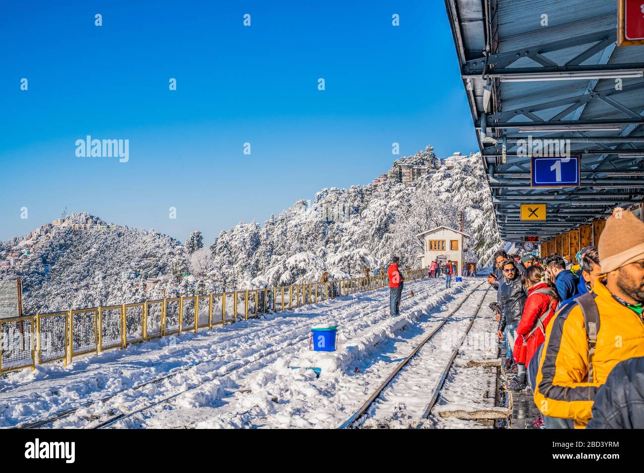 Beautiful Indian Railway after Snowfall Stock Photo - Alamy